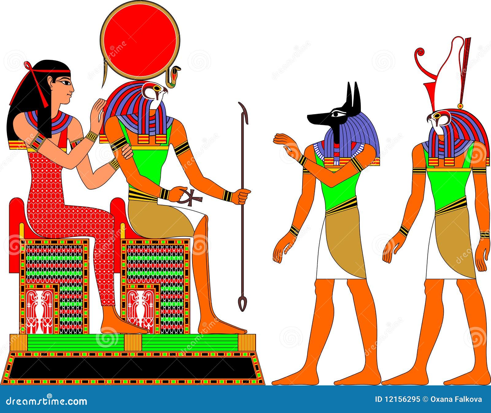 Dei dell'Egitto illustrazione vettoriale. Illustrazione di femmina ...