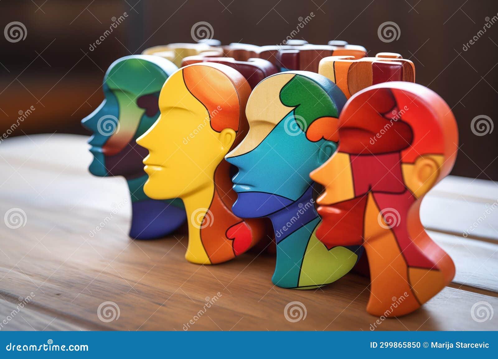 DEI, Diversity Equity and Inclusion Concept. Different Faces Puzzle ...