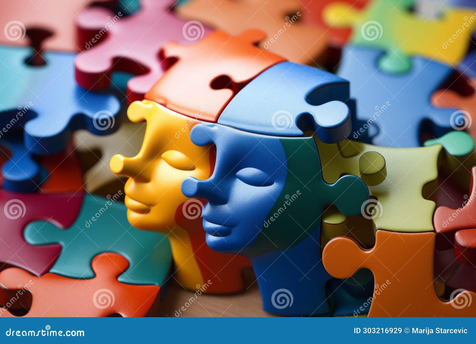 DEI, Diversity Equity and Inclusion Concept. Different Faces Puzzle ...