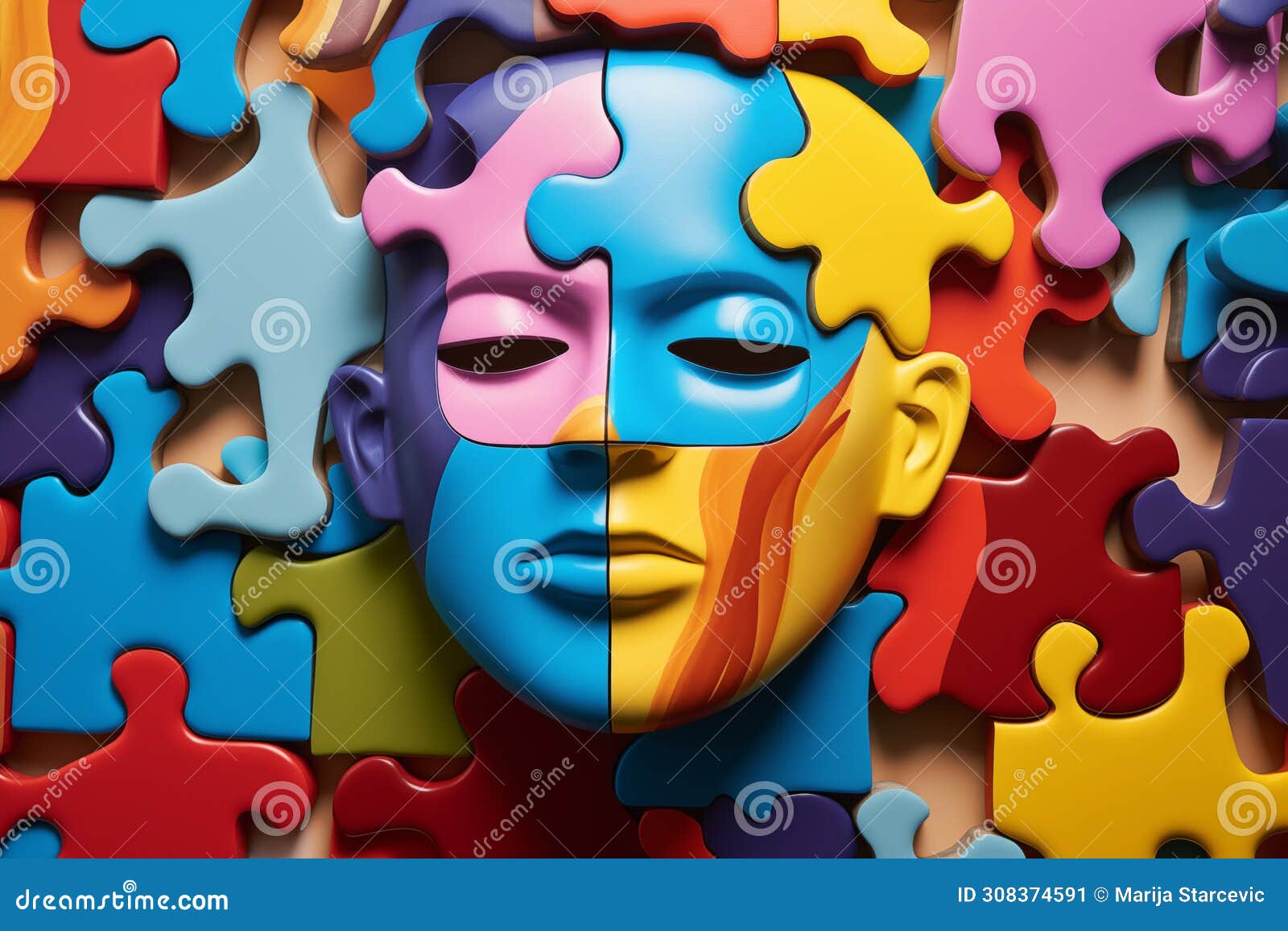 DEI, Diversity Equity and Inclusion Concept. Different Faces Puzzle ...