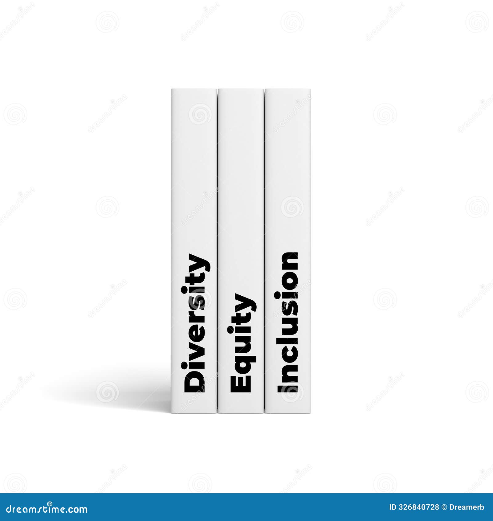 DEI. Diversity, Equity, and Inclusion.Three Books. Spine. Stock ...