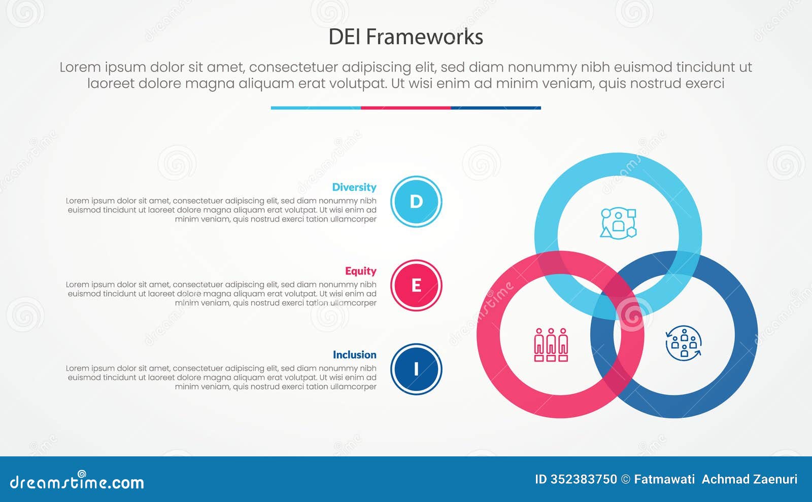 DEI Frameworks Infographic Concept for Slide Presentation with Big ...