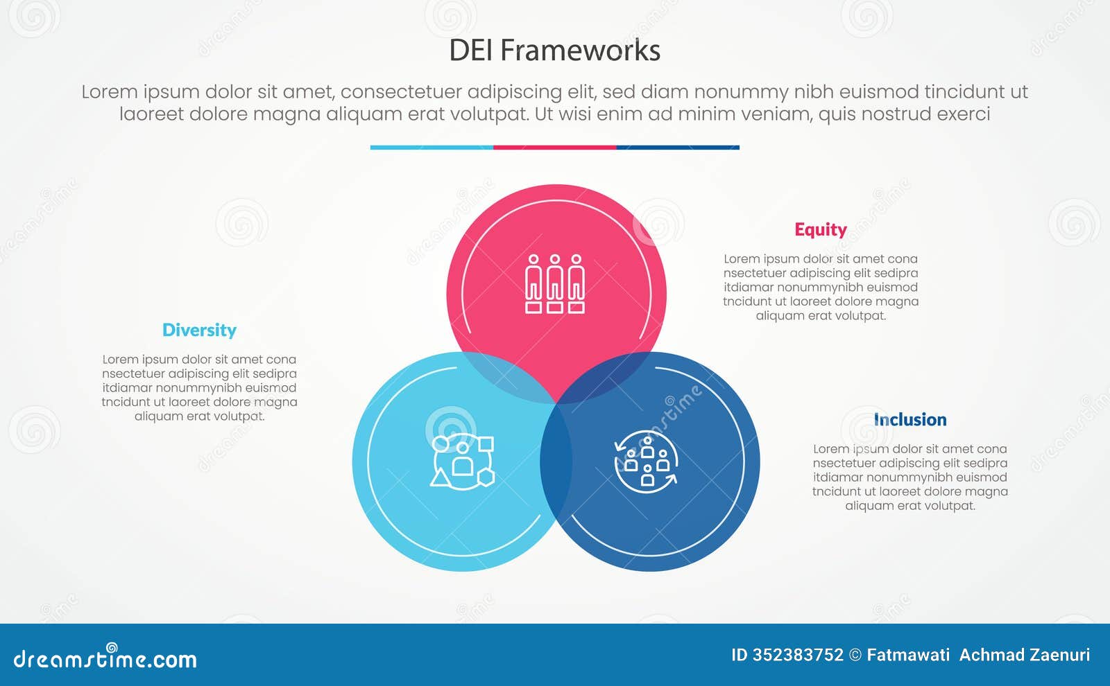 DEI Frameworks Infographic Concept for Slide Presentation with Big ...