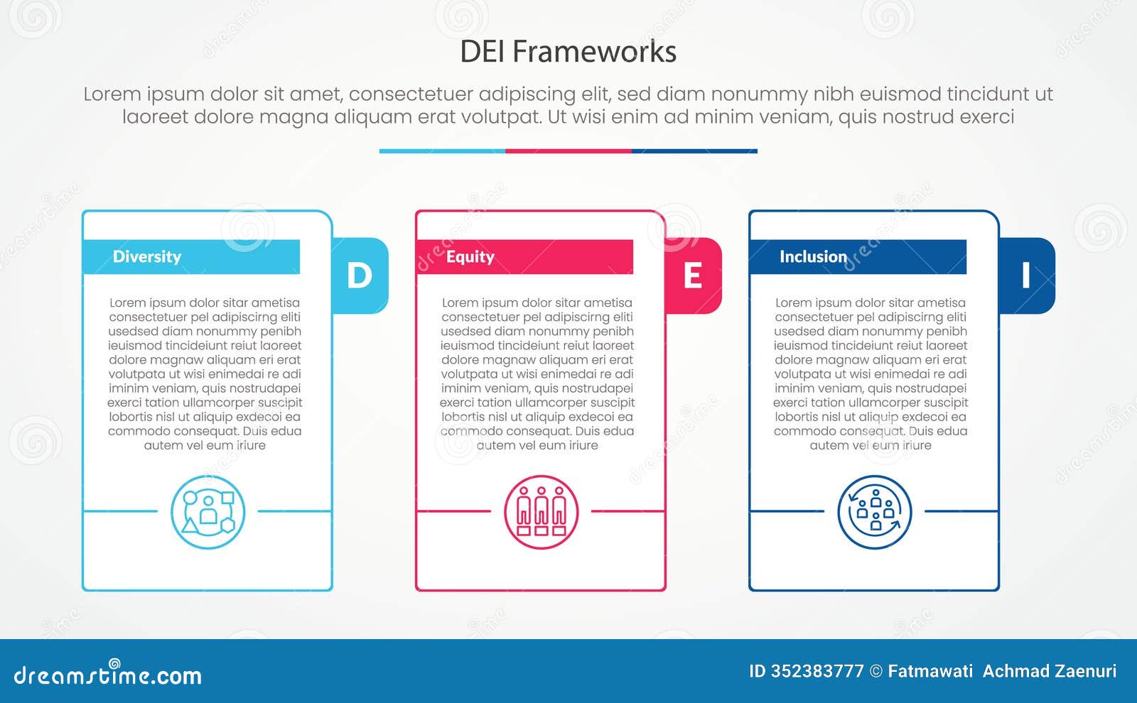 DEI Frameworks Infographic Concept for Slide Presentation with Big ...
