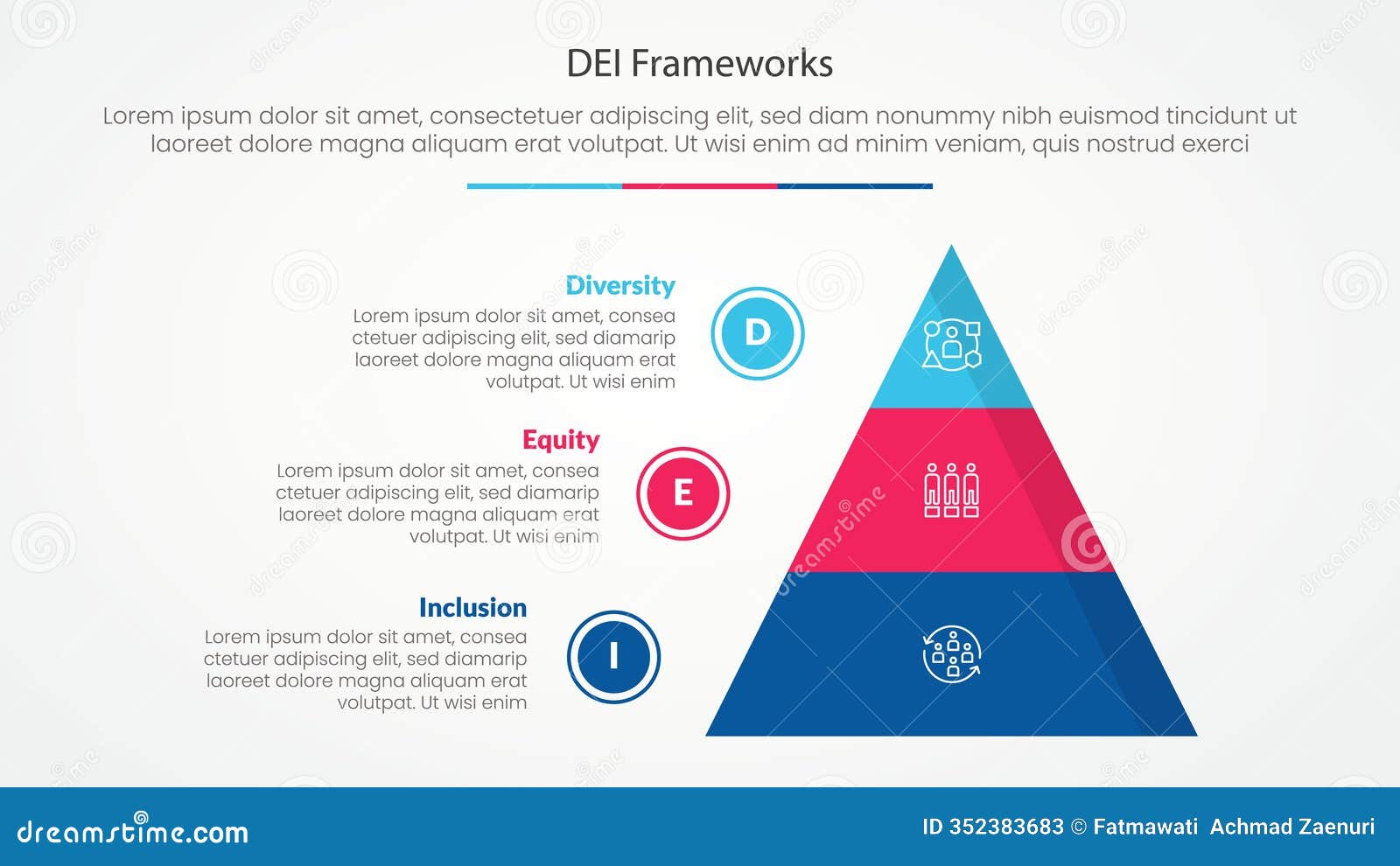 DEI Frameworks Infographic Concept for Slide Presentation with Pyramid ...