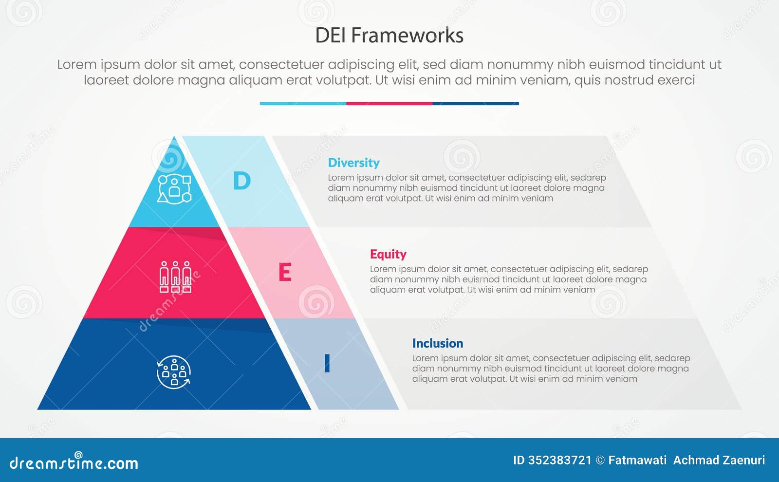 DEI Frameworks Infographic Concept for Slide Presentation with Pyramid ...