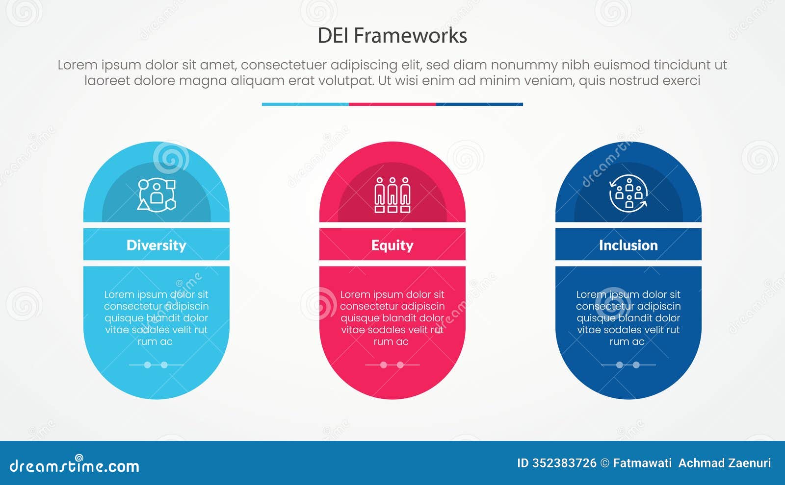 DEI Frameworks Infographic Concept for Slide Presentation with Round ...