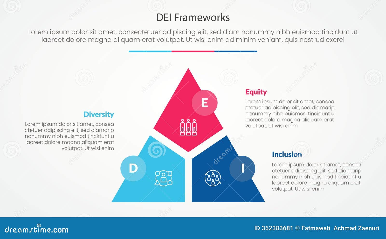 DEI Frameworks Infographic Concept for Slide Presentation with Triangle ...