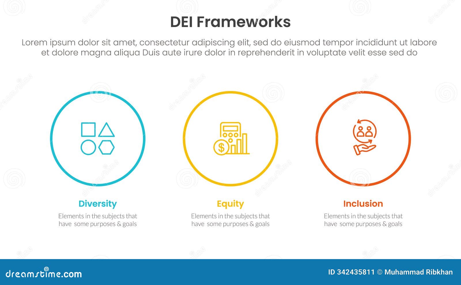 DEI Organizational Frameworks Infographic 3 Point With Vertical Hexagon ...