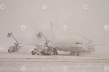 Deicing plane stock image. Image of white, snow, visibility - 54273