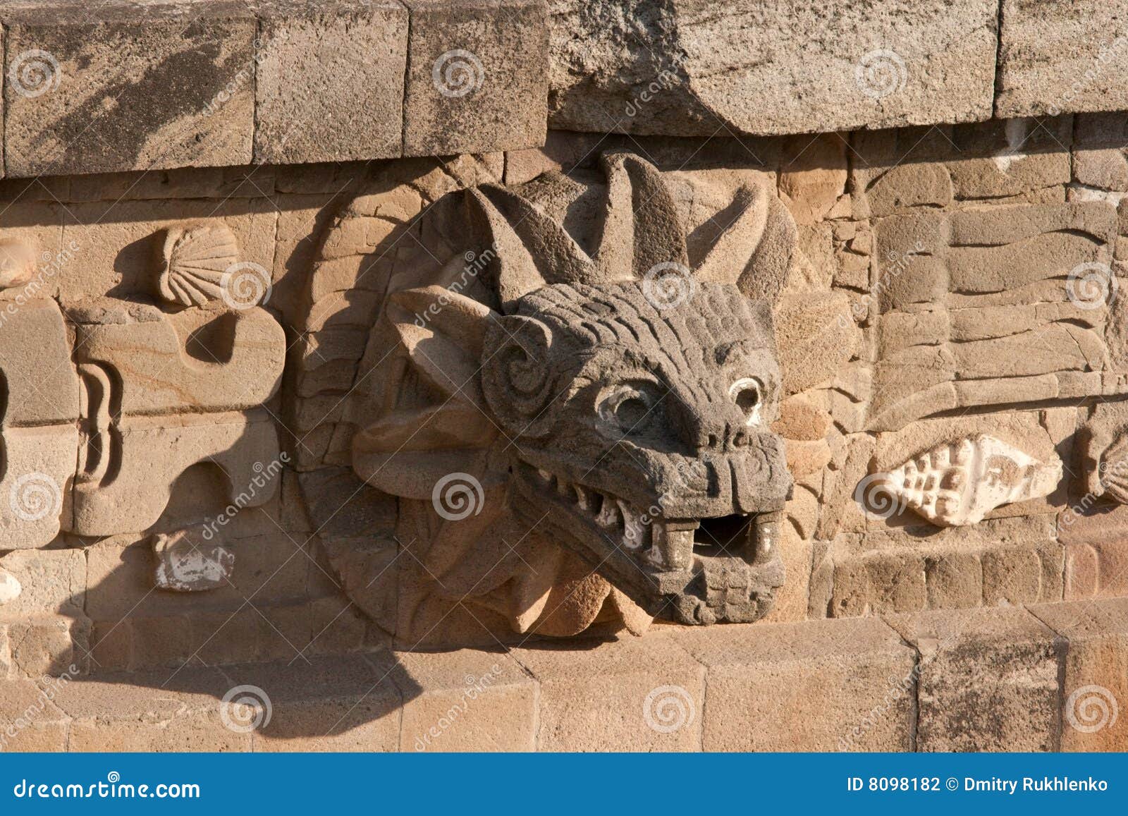 Deity (jaguar) Image on Pyramids in Teotihuacan Stock Photo - Image of ...