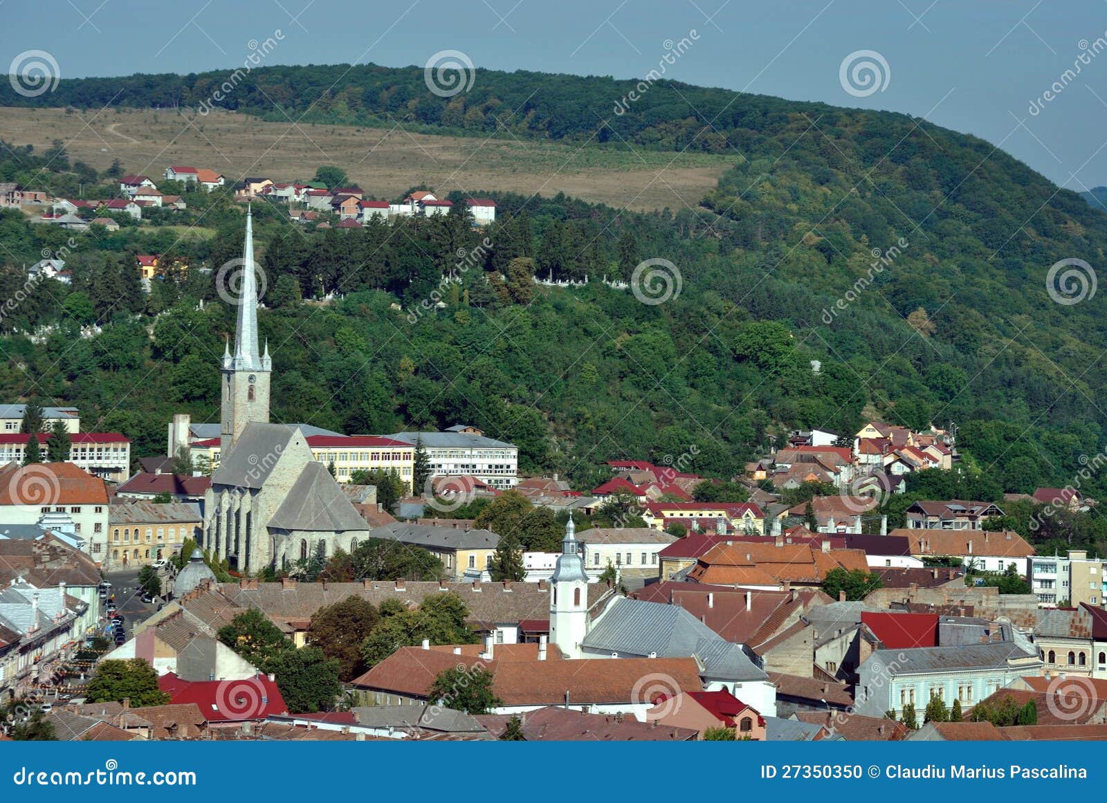 Dej city in Romania stock photo. Image of towers, panorama - 27350350