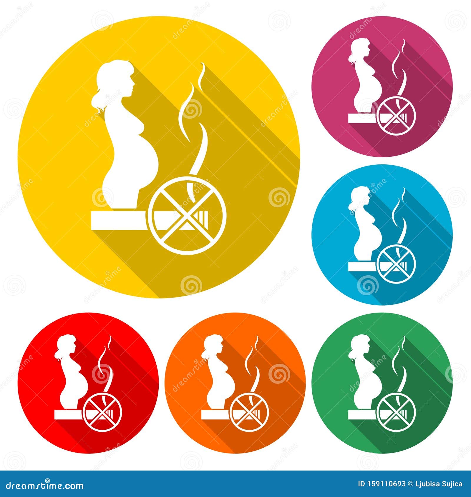 Deja De Fumar, Mujer Embarazada Icono De Silueta Ilustración del Vector ...