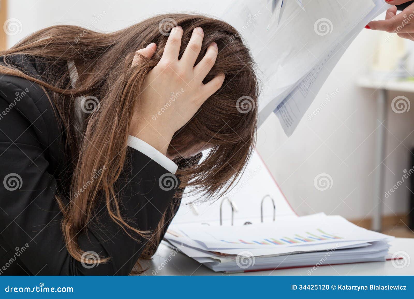 Dejected female employee stock photo. Image of business - 34425120