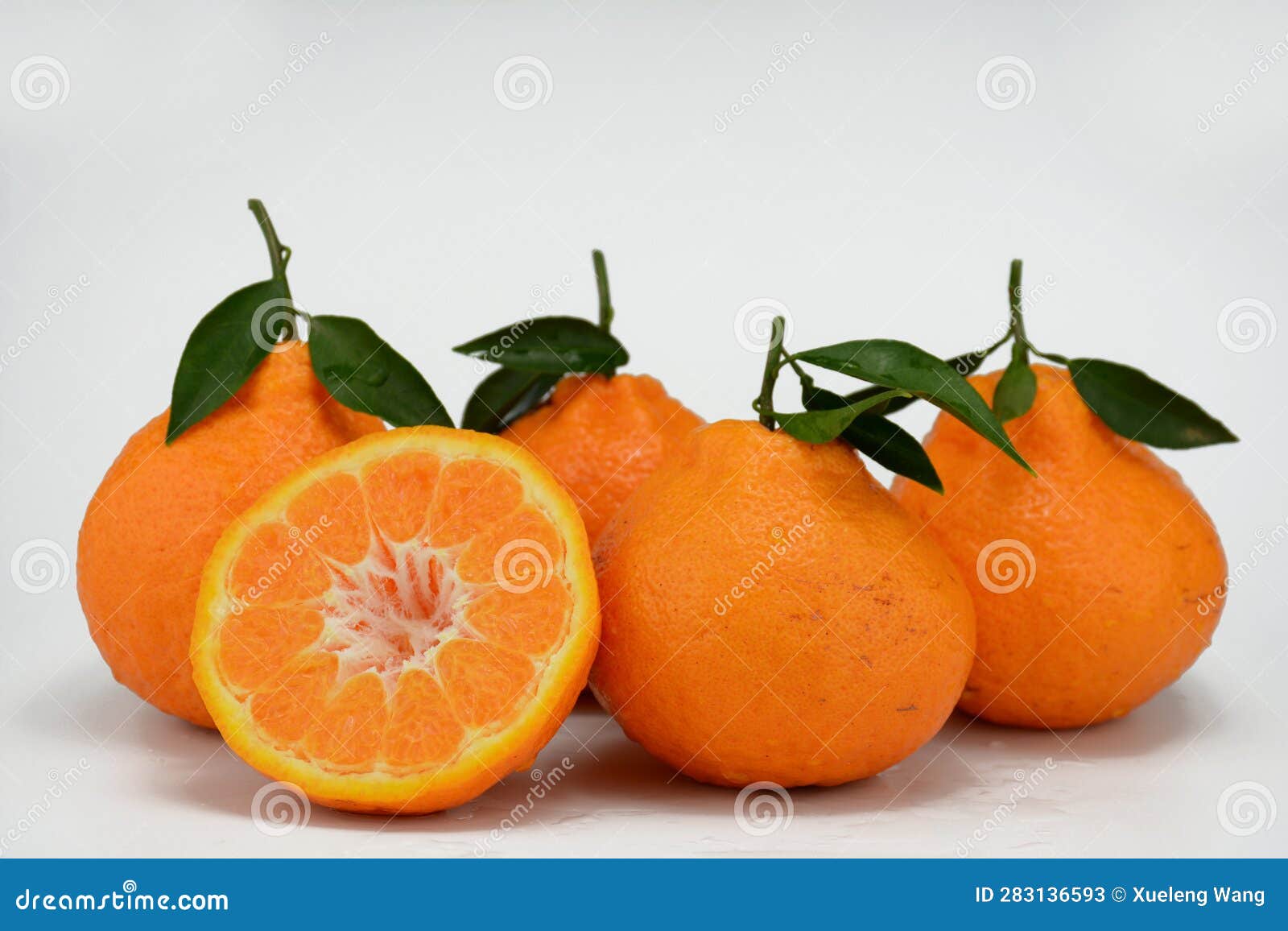 Dekopon Orange with Green Leaves on the White Background Stock Image ...
