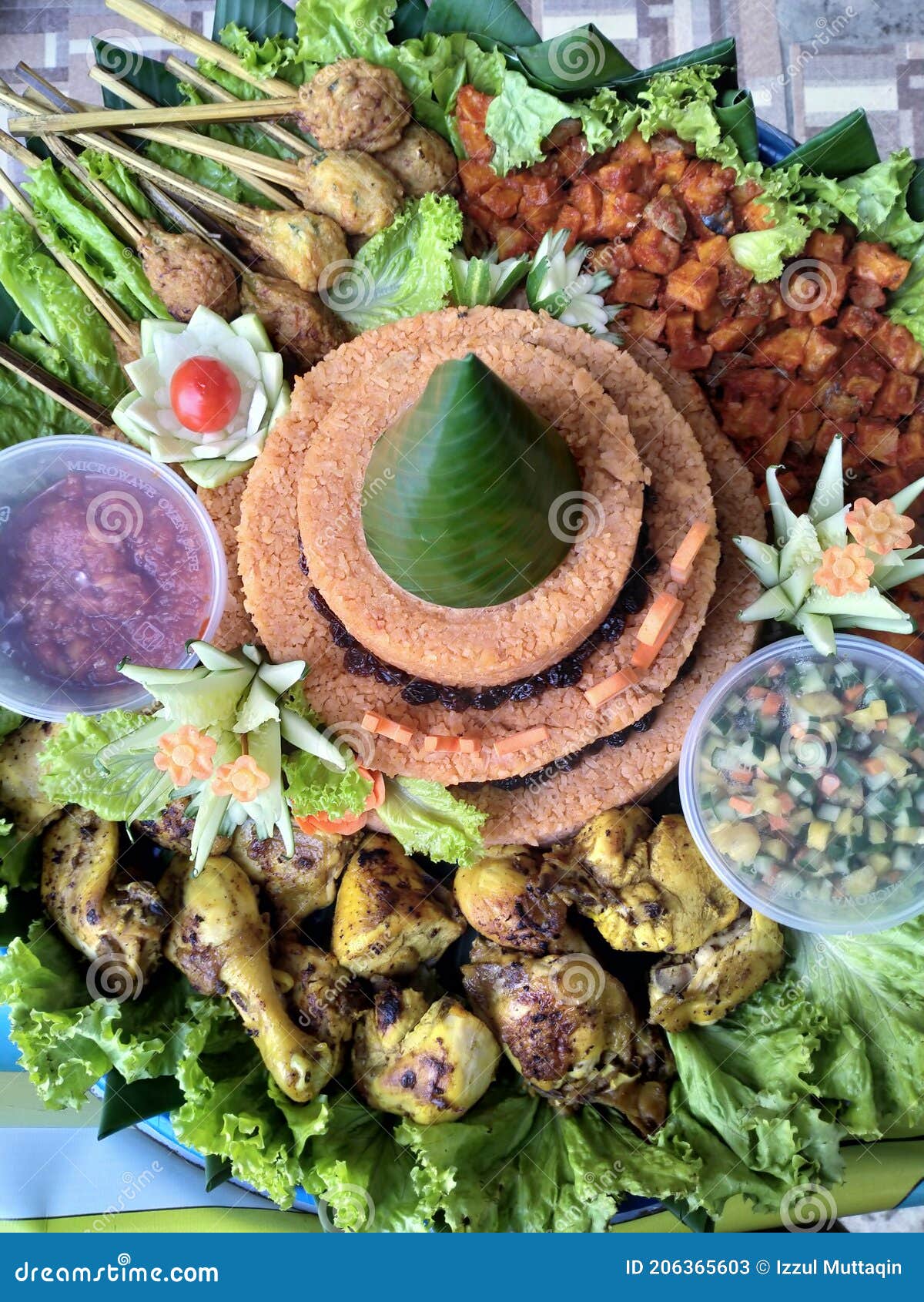 The Rice Creation Becomes a Beautiful Tumpeng Stock Image - Image of ...