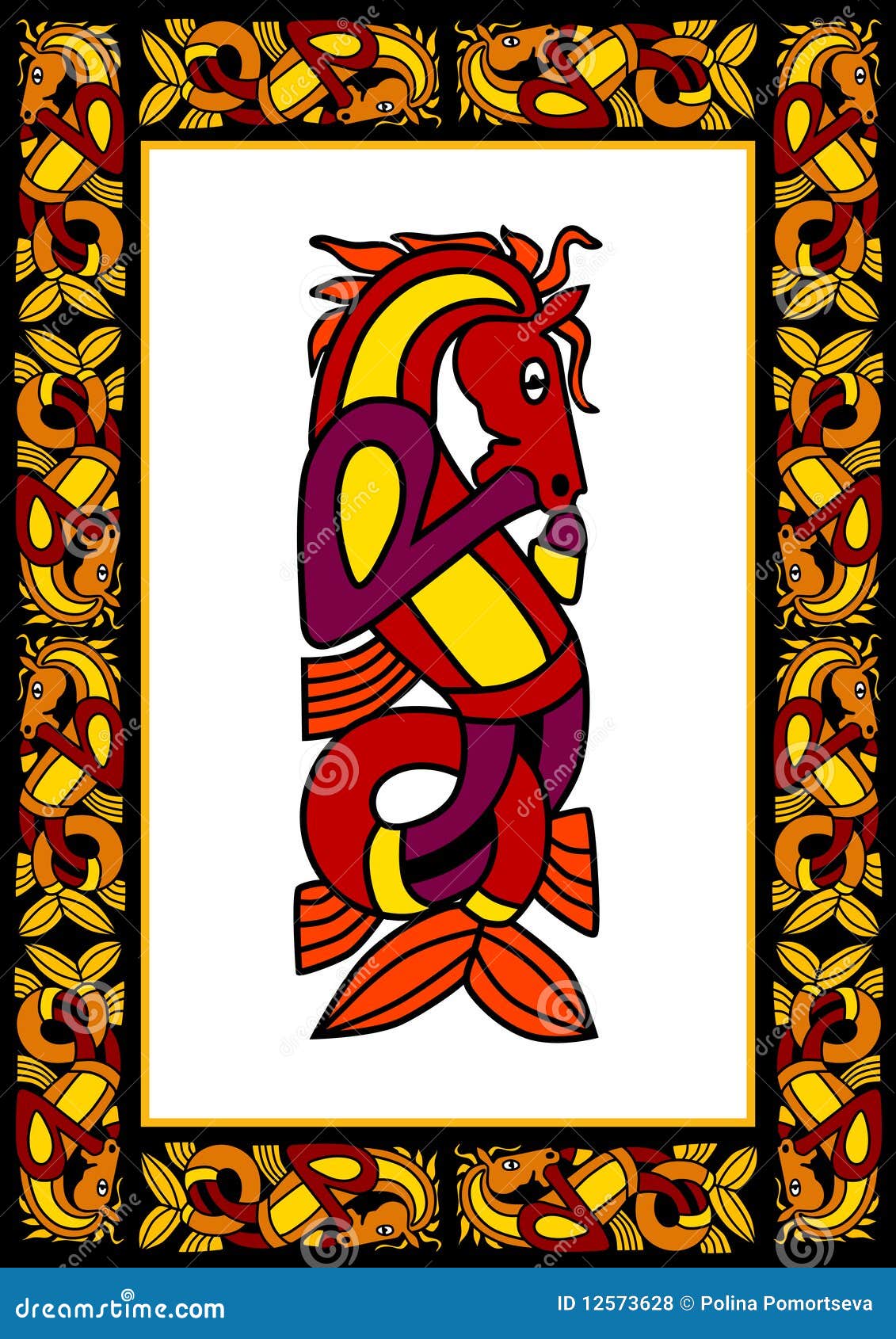 Dekorativ celtic ram vektor illustrationer. Illustration av mytisk ...