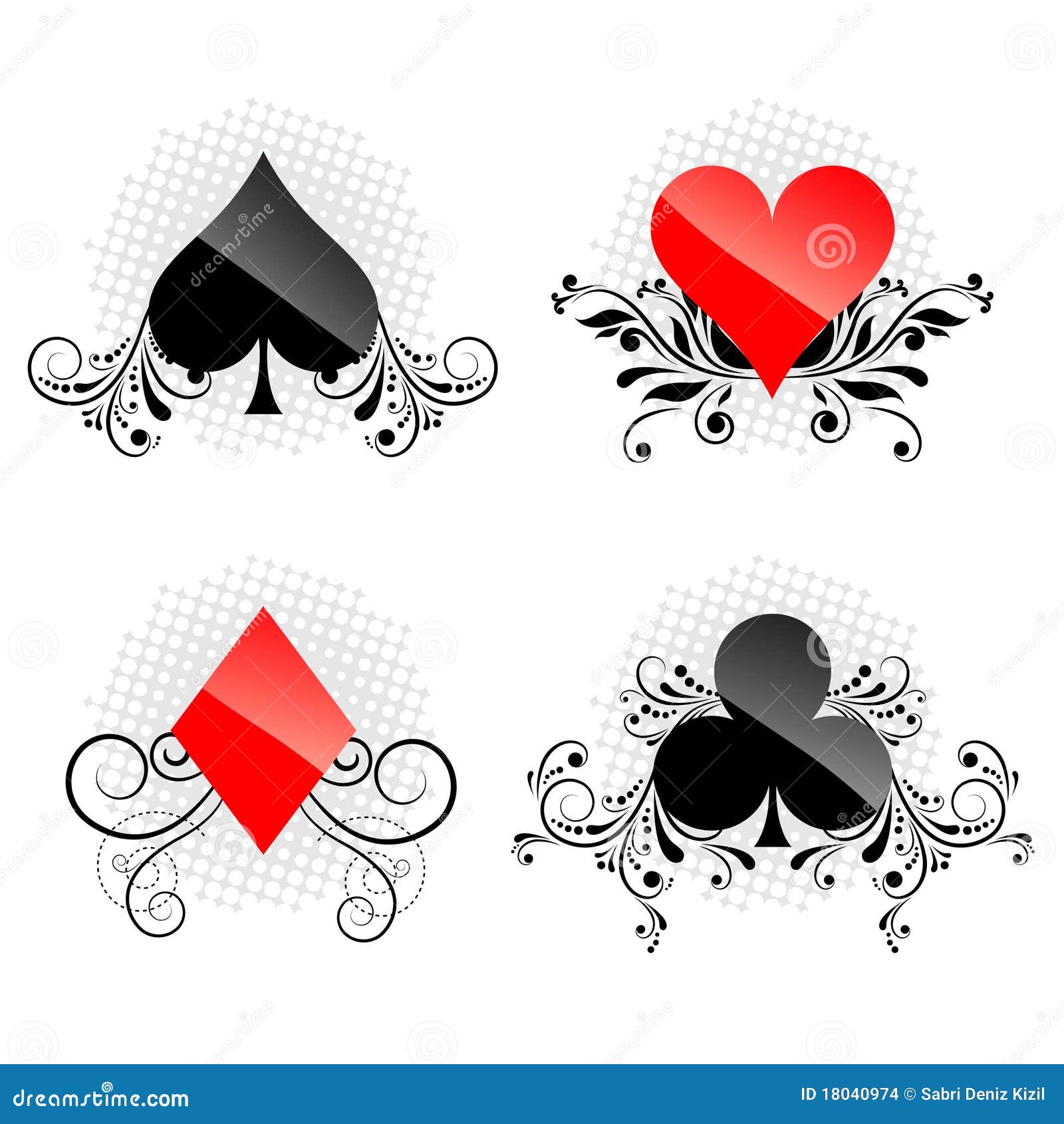 Dekorative Kartensymbole vektor abbildung. Illustration von kasino ...