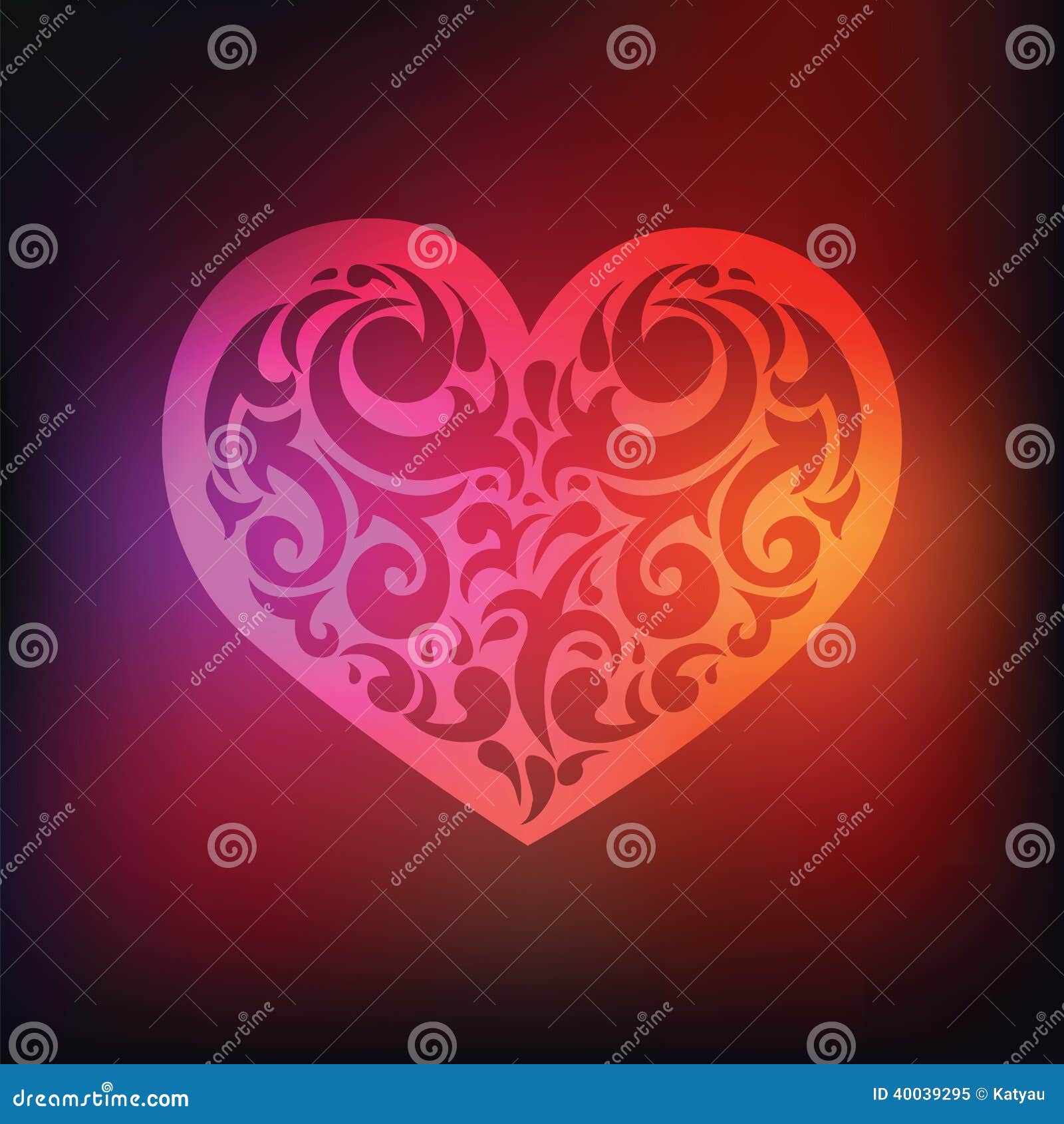 Dekoratives Herz. Liebe. vektor abbildung. Illustration von hintergrund ...