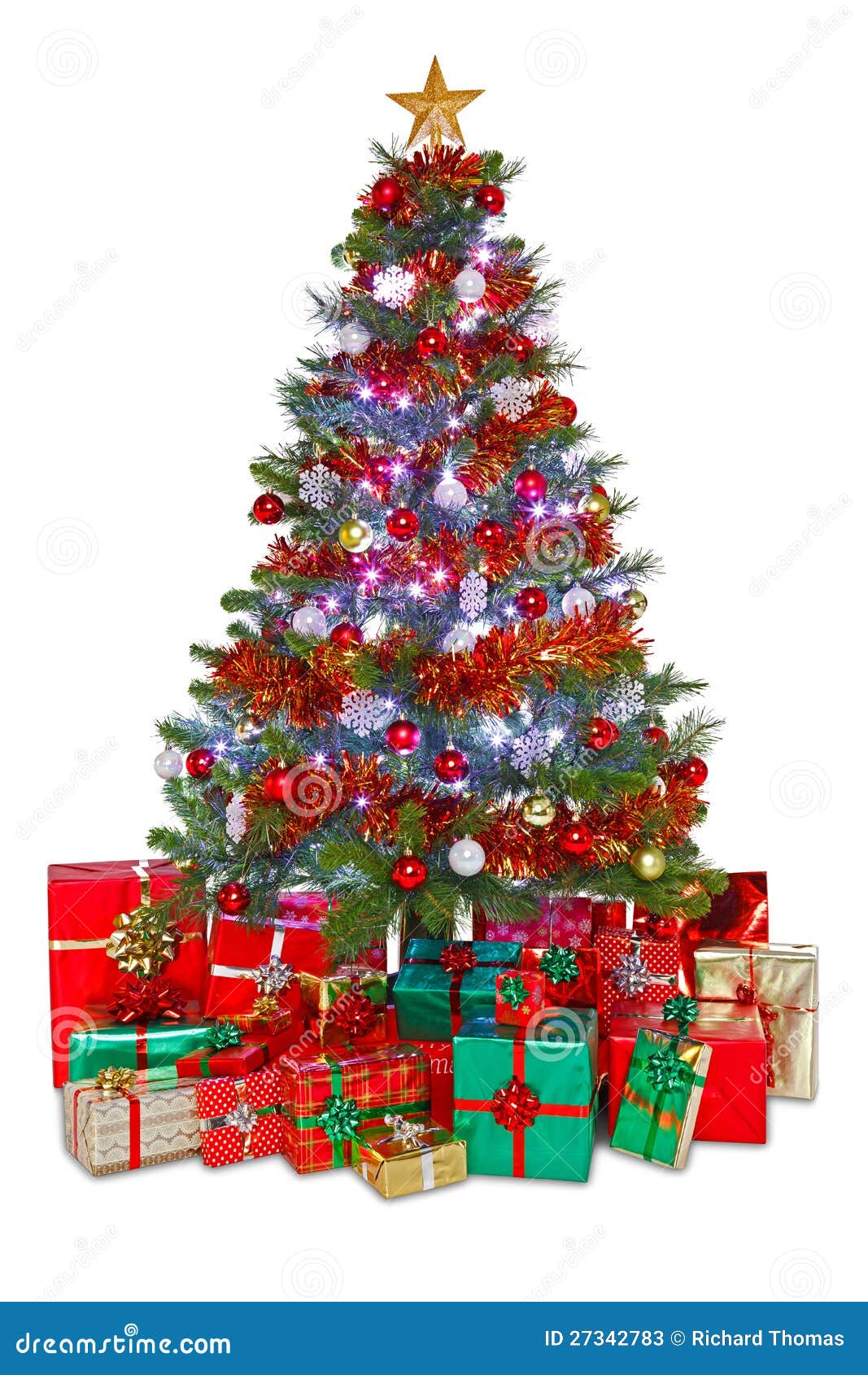 Dekorerad julgran fotografering för bildbyråer. Bild av noel - 27342783