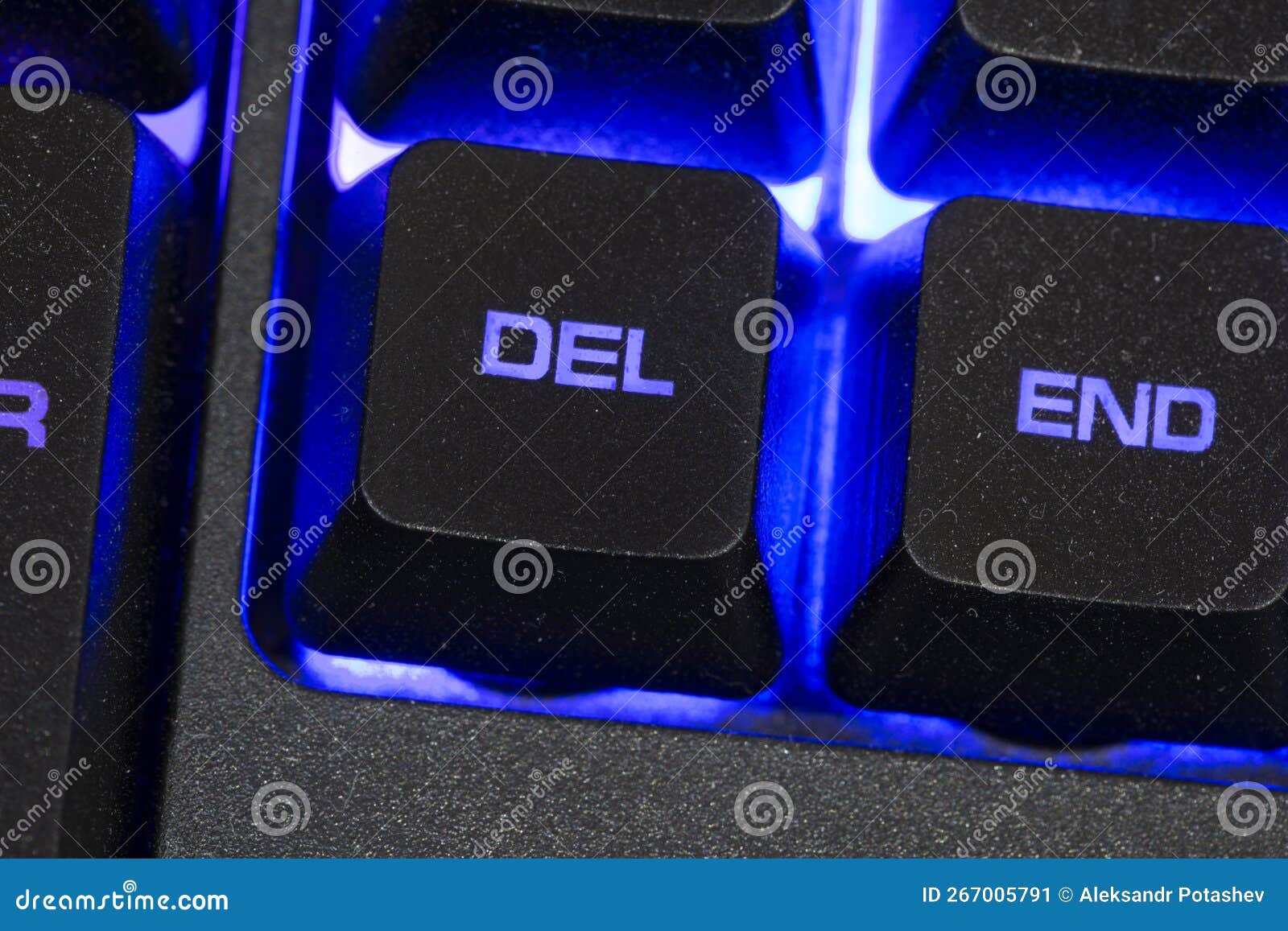 The DEL Button on the Keyboard. Black Keyboard for a Personal Computer ...