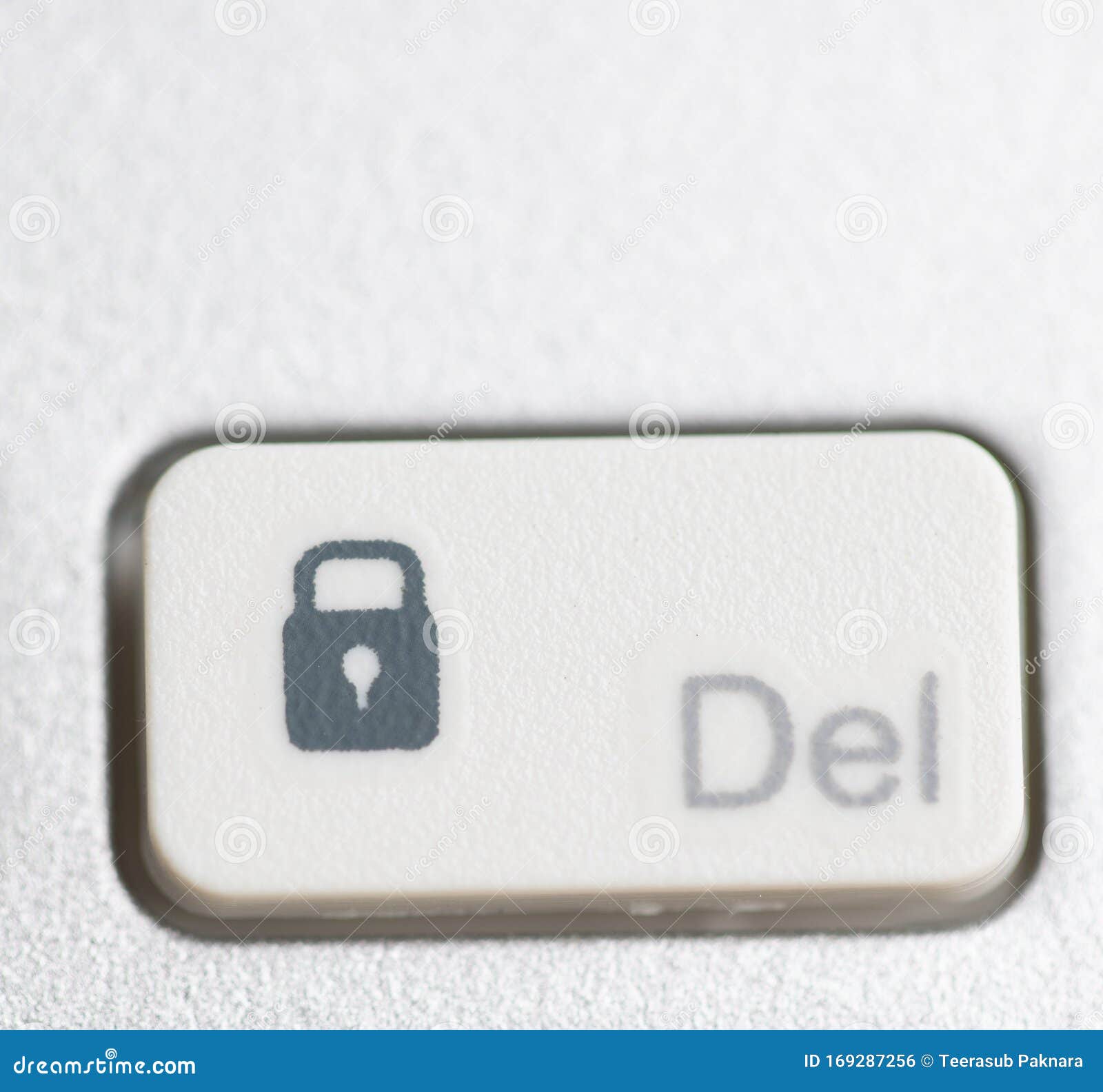 Del Buttons Close Up Computer White Keyboard Use for Operation Program ...
