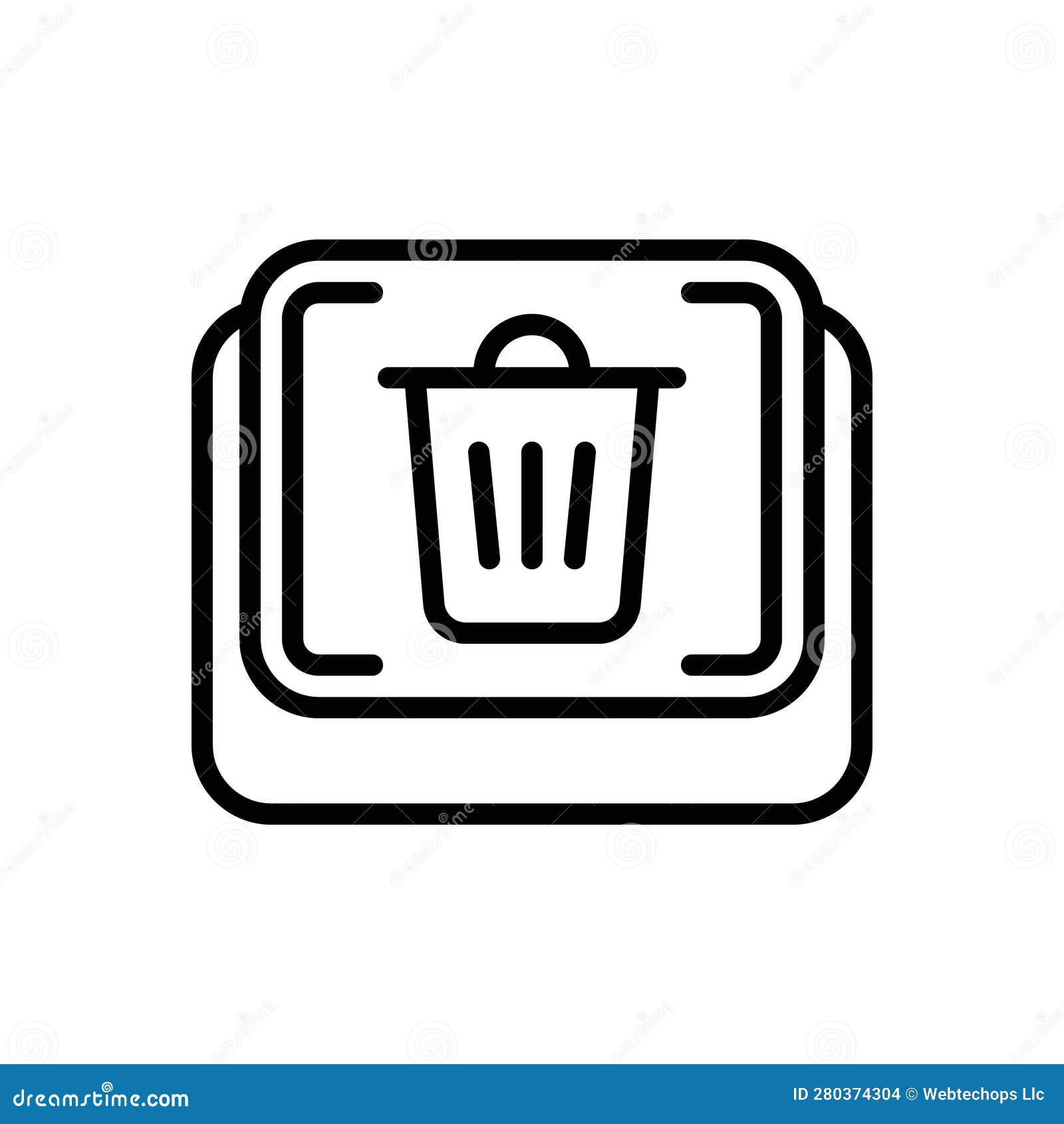Black Line Icon for Del, Recycle and Remove Stock Vector - Illustration ...