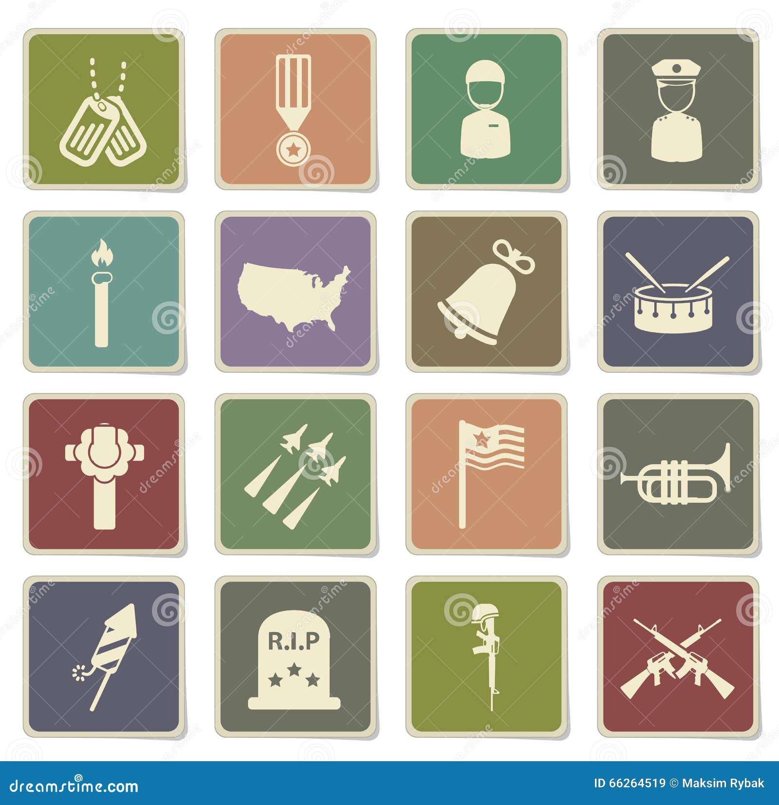 Del Memorial Day Iconos Simplemente Ilustración del Vector ...