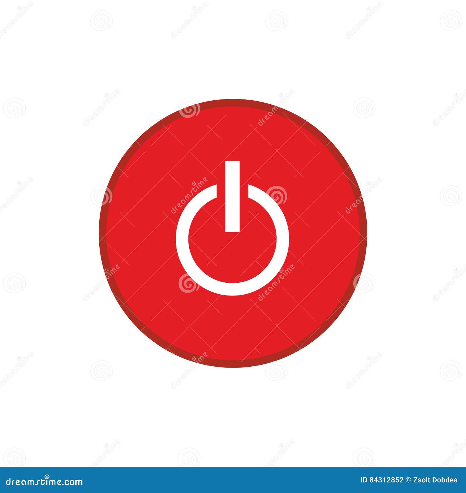 Del Poder Diseño Del Vector Del Icono Del Botón Rojo Apagado ...