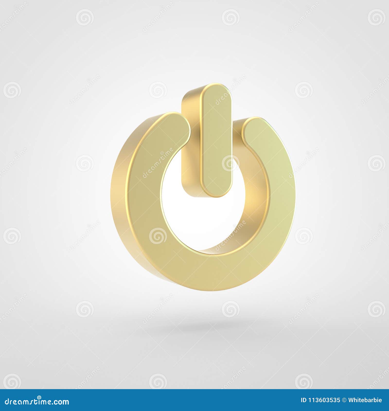 Del Poder Icono De Oro Apagado Aislado En El Fondo Blanco Stock de ...