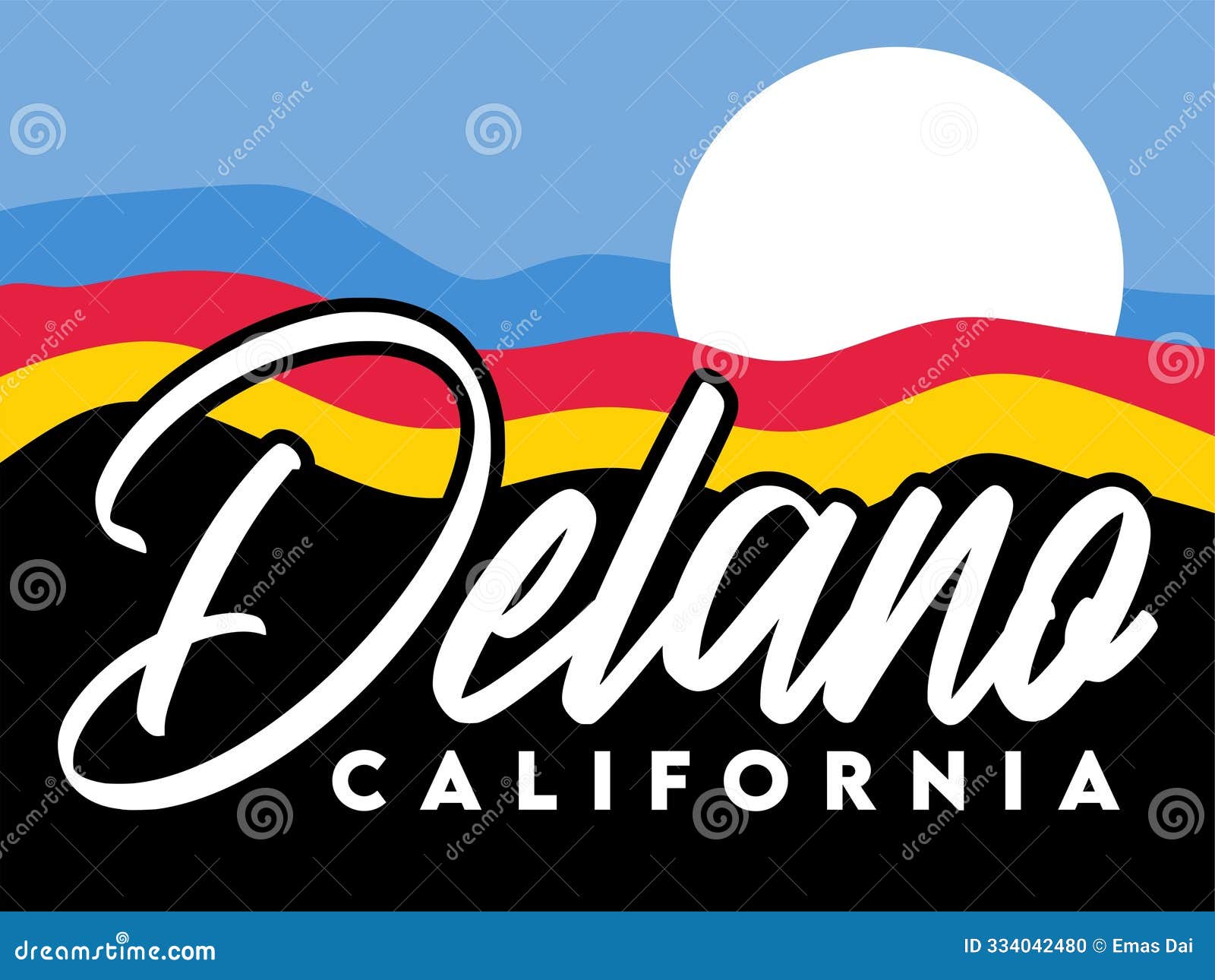 Delano California with Beautiful Views of the Sky Stock Illustration ...