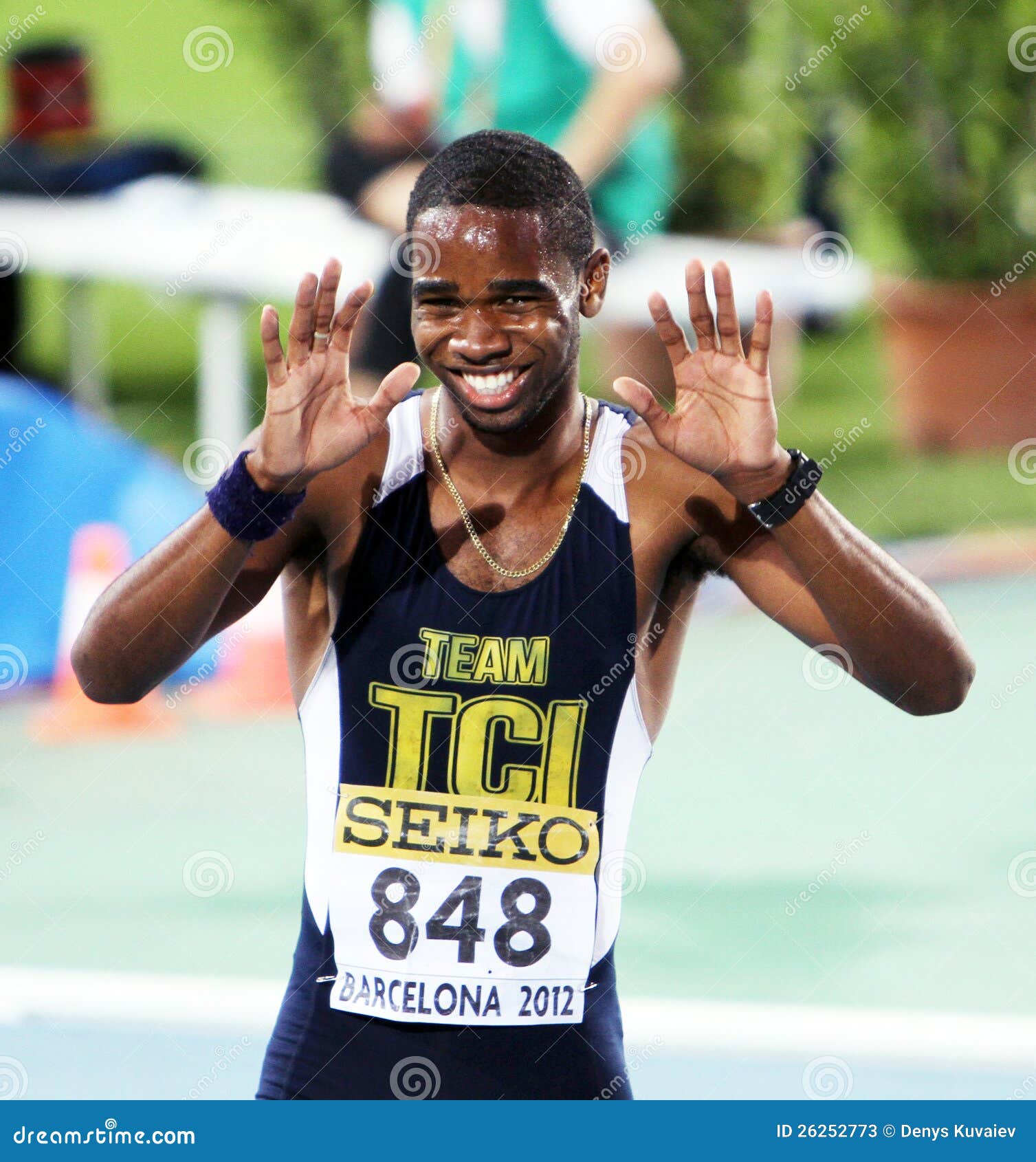 Delano Williams Celebrates Winning of 200 Meters Editorial Stock Photo ...