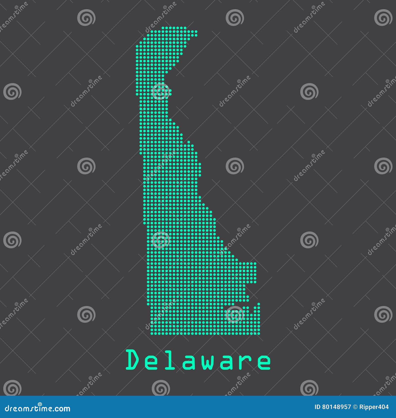 Delaware Red Abstract 3D State Map United States America Royalty-Free ...