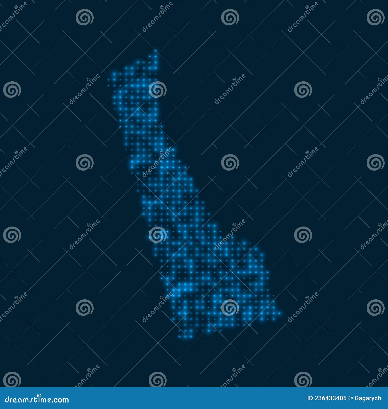 Delaware Dotted Glowing Map. Stock Vector - Illustration of backdrop ...
