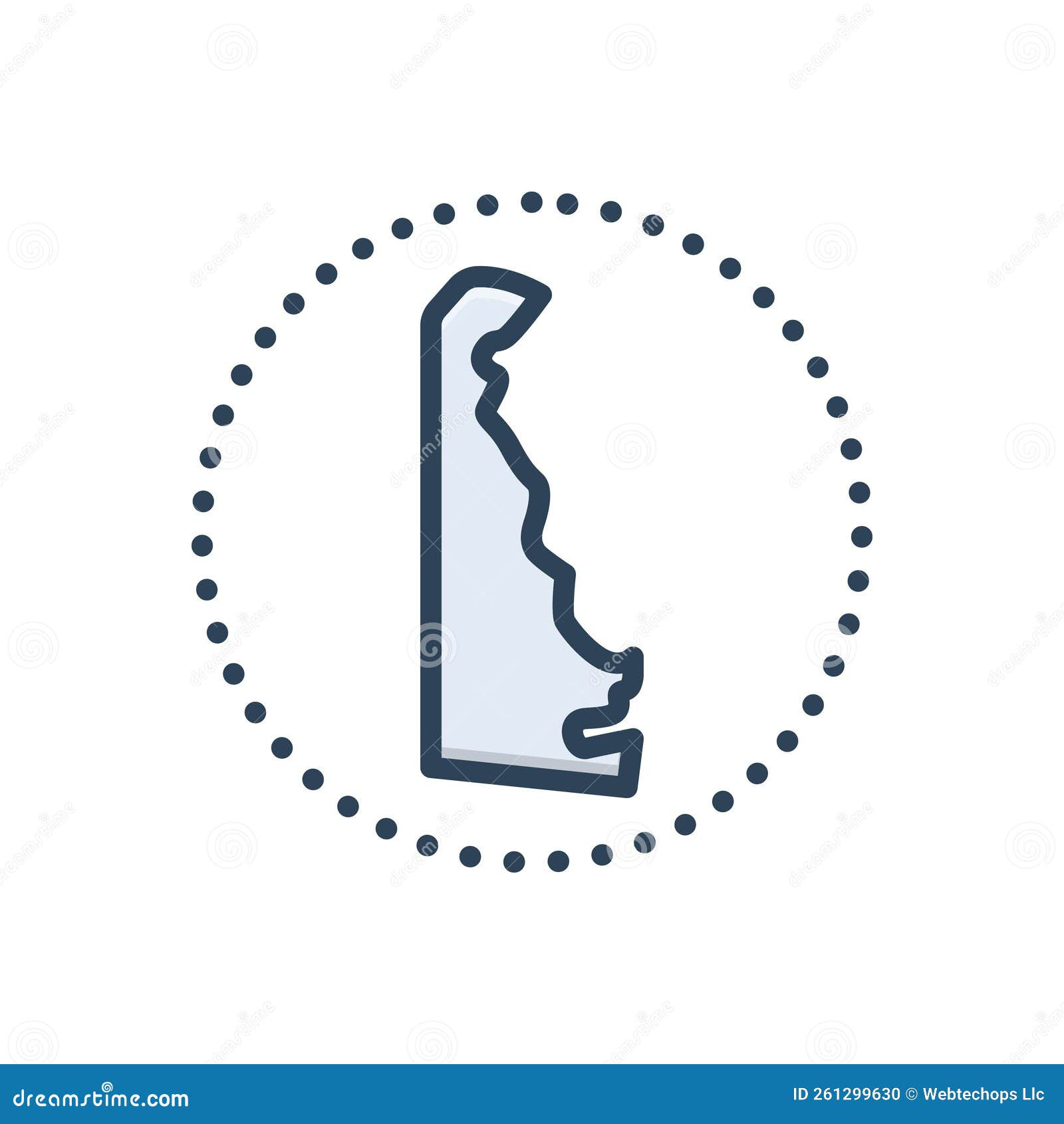 Color Illustration Icon for Delaware, State and Map Stock Illustration ...