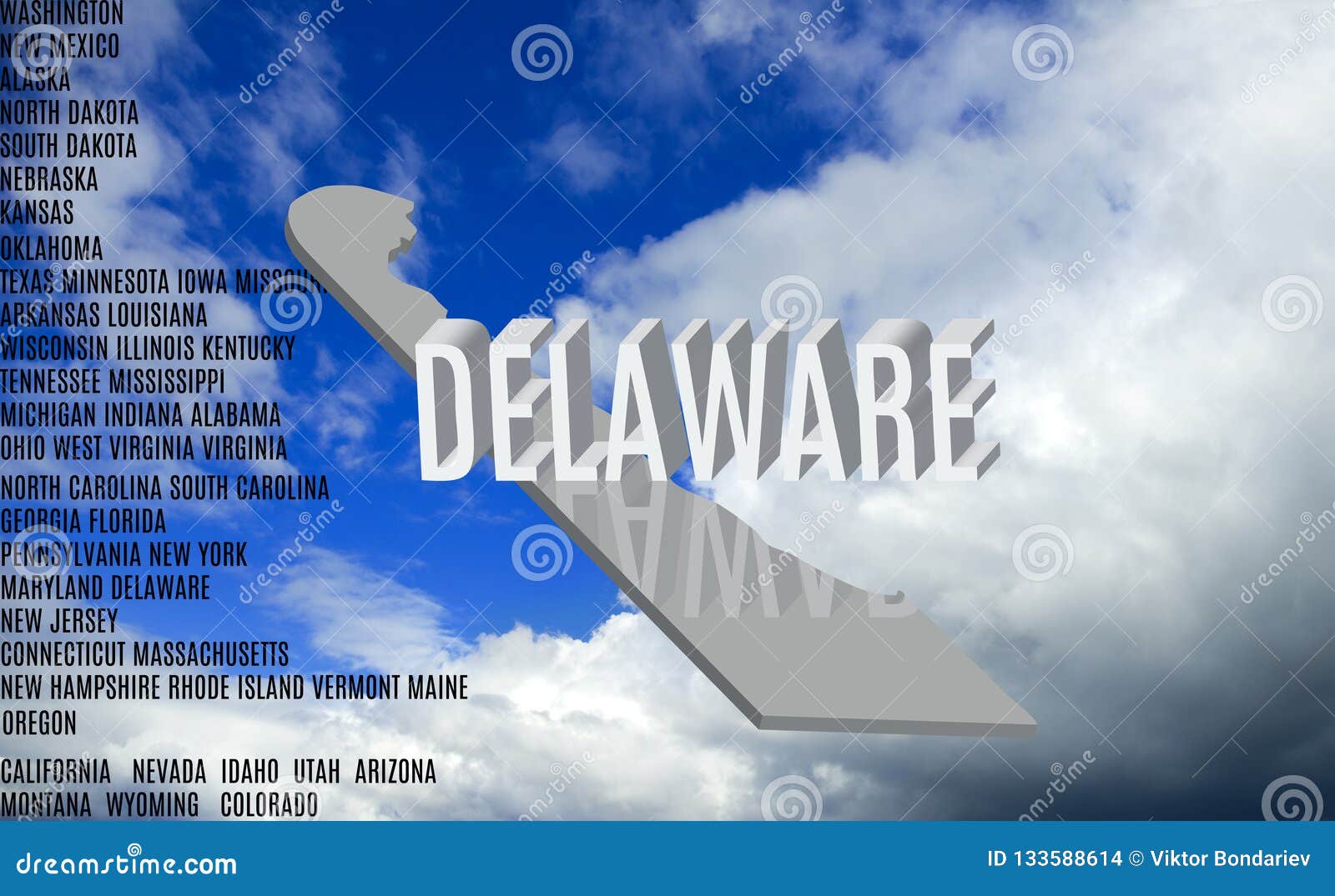 Delaware Inscription on Sky Background Stock Illustration ...