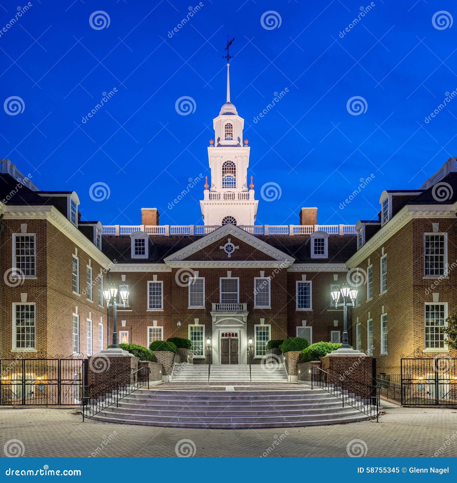 Delaware Legislative Hall at Night Editorial Image - Image of state ...