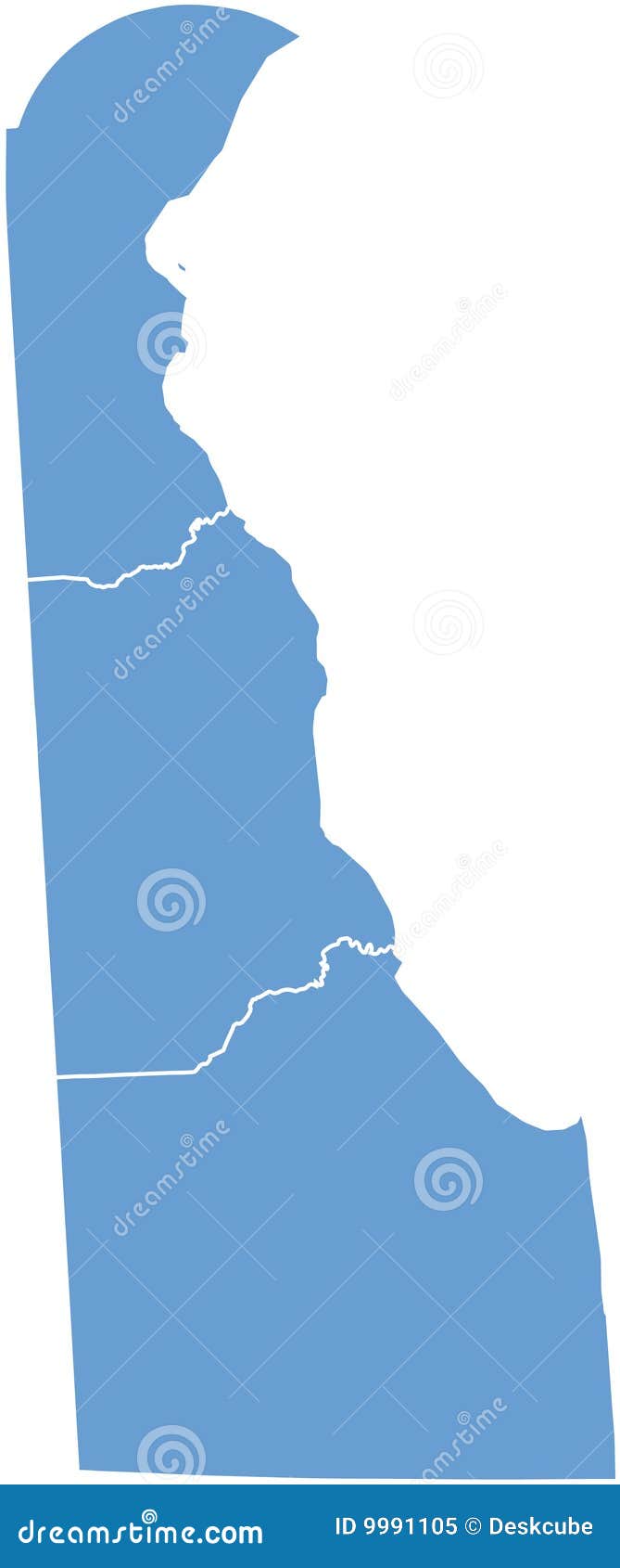 Delaware map by counties stock vector. Illustration of state - 9991105