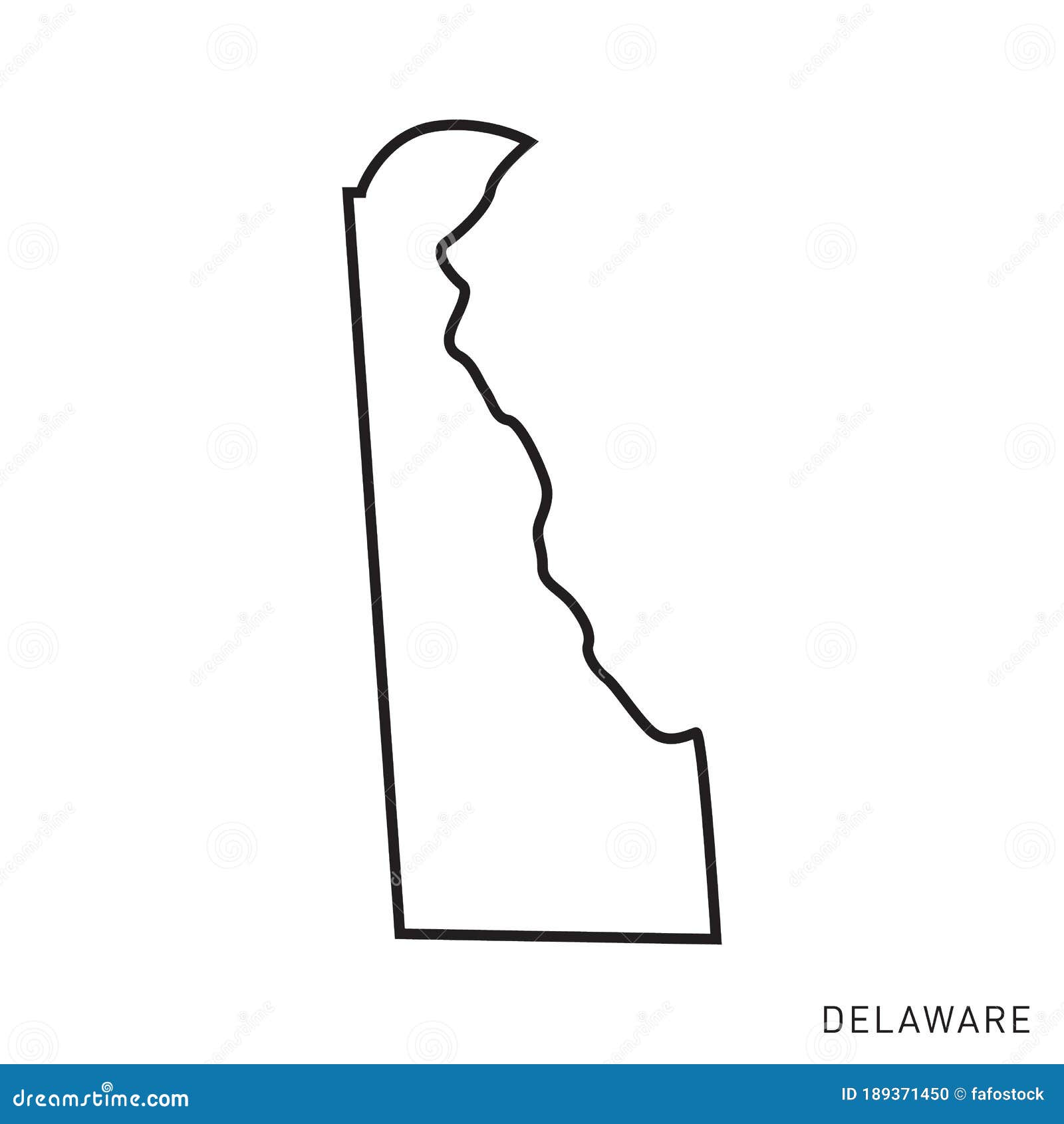 Delaware Map Outline Vector Design Template. Editable Stroke Stock ...