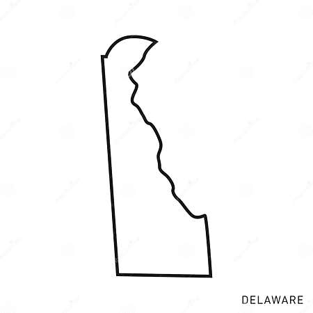 Delaware Map Outline Vector Design Template. Editable Stroke Stock ...