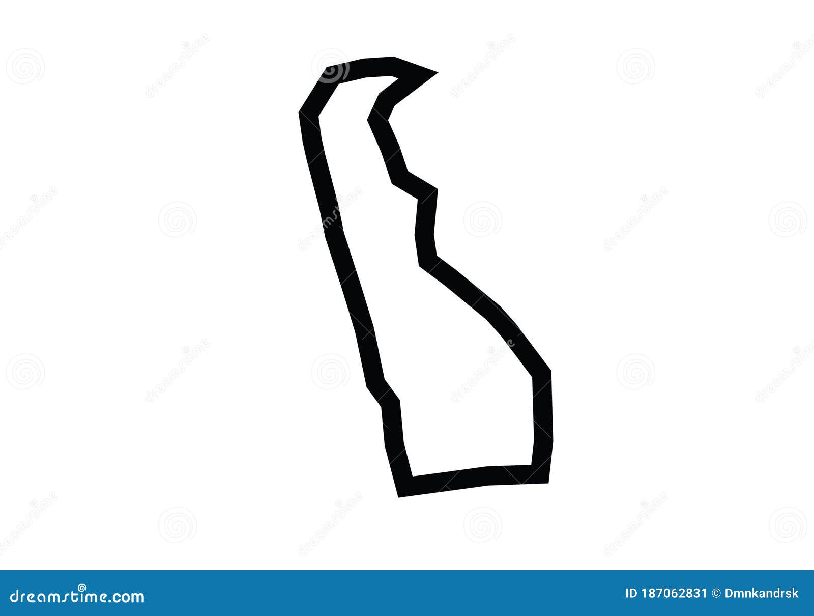 Delaware Outline Map State Shape Stock Vector - Illustration of america ...