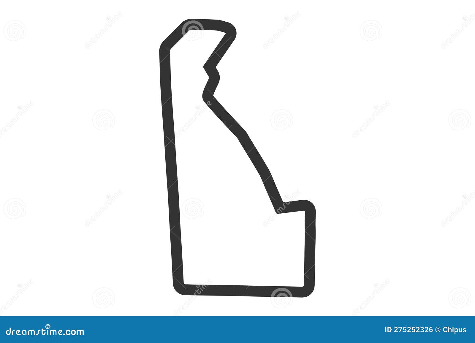Delaware Outline Map State Shape USA America Borders Vector ...