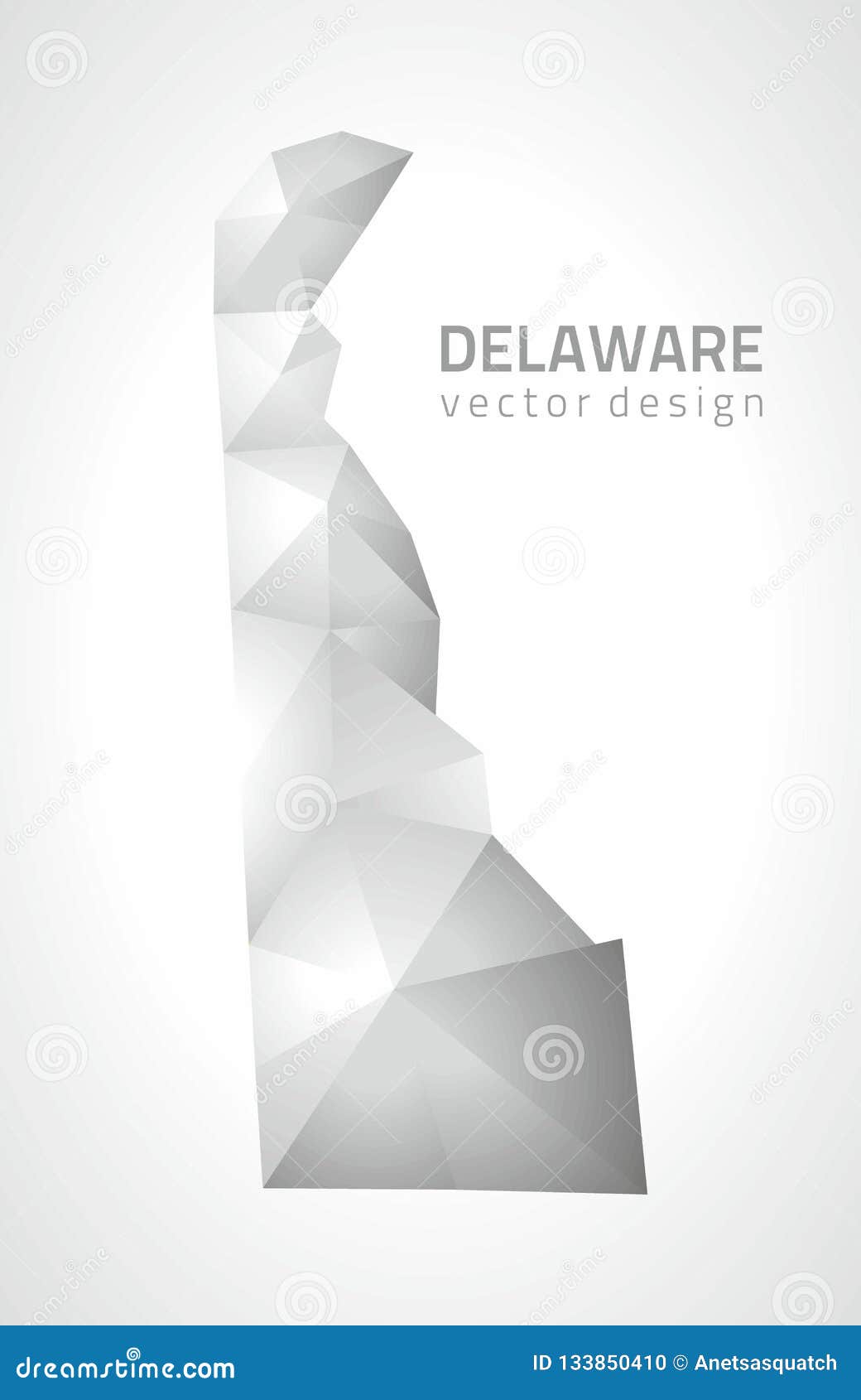Delaware Grey Polygonal 3d Vector Mosaic Triangle Modern Map Stock ...