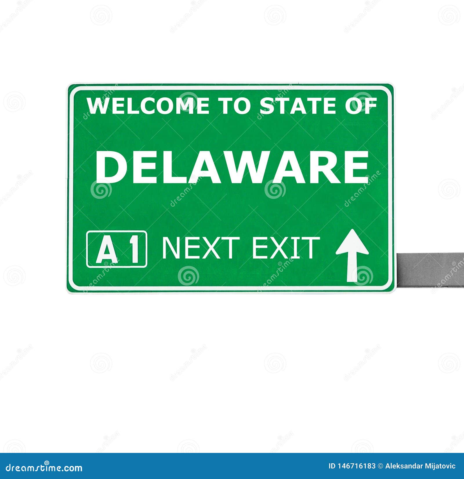 DELAWARE Road Sign Isolated on White Stock Image - Image of guide ...