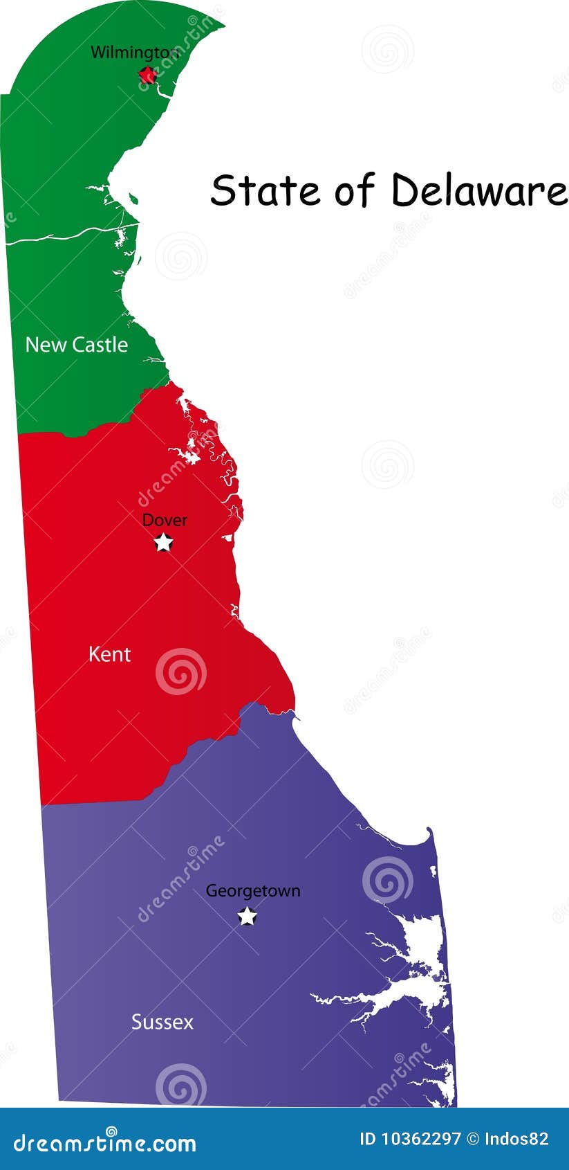 Delaware Map. State And District Map Of Delaware. Administrative And ...