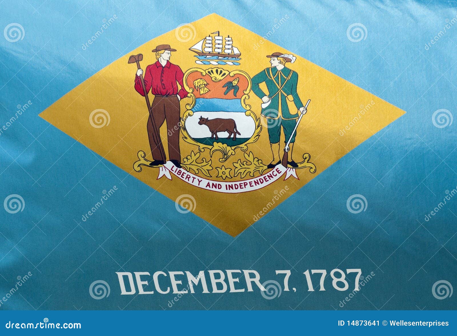 Delaware State Flag stock image. Image of seal, waving - 14873641