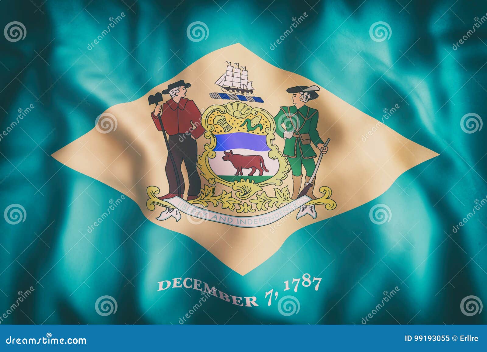 Delaware State flag stock illustration. Illustration of rendering ...