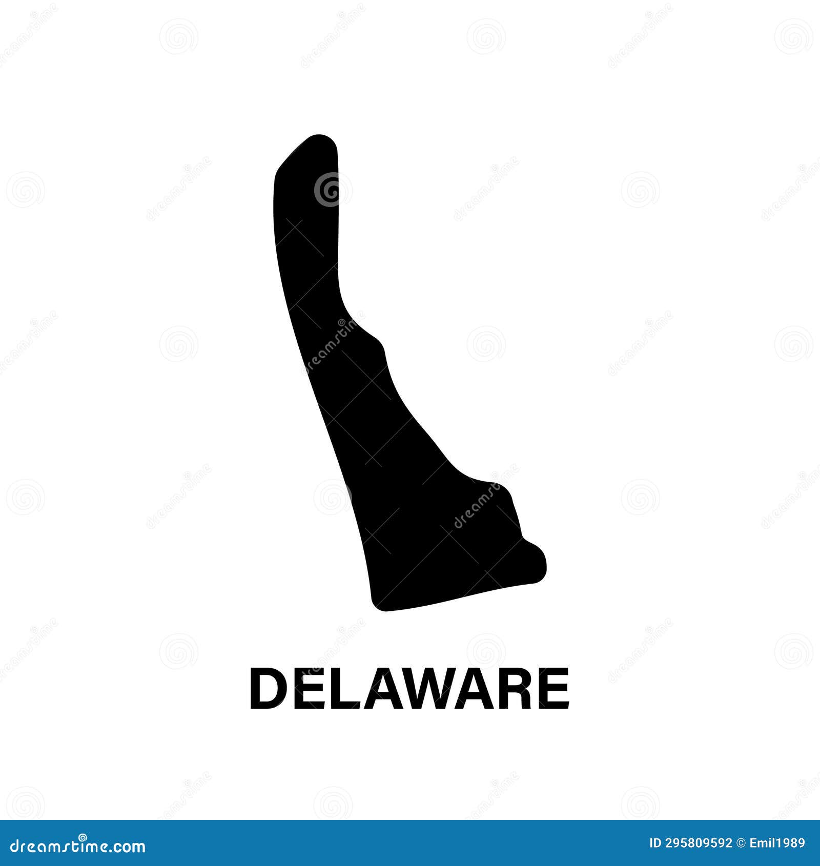 Delaware State Map Silhouette In Beautiful Orange Colour. Stock ...