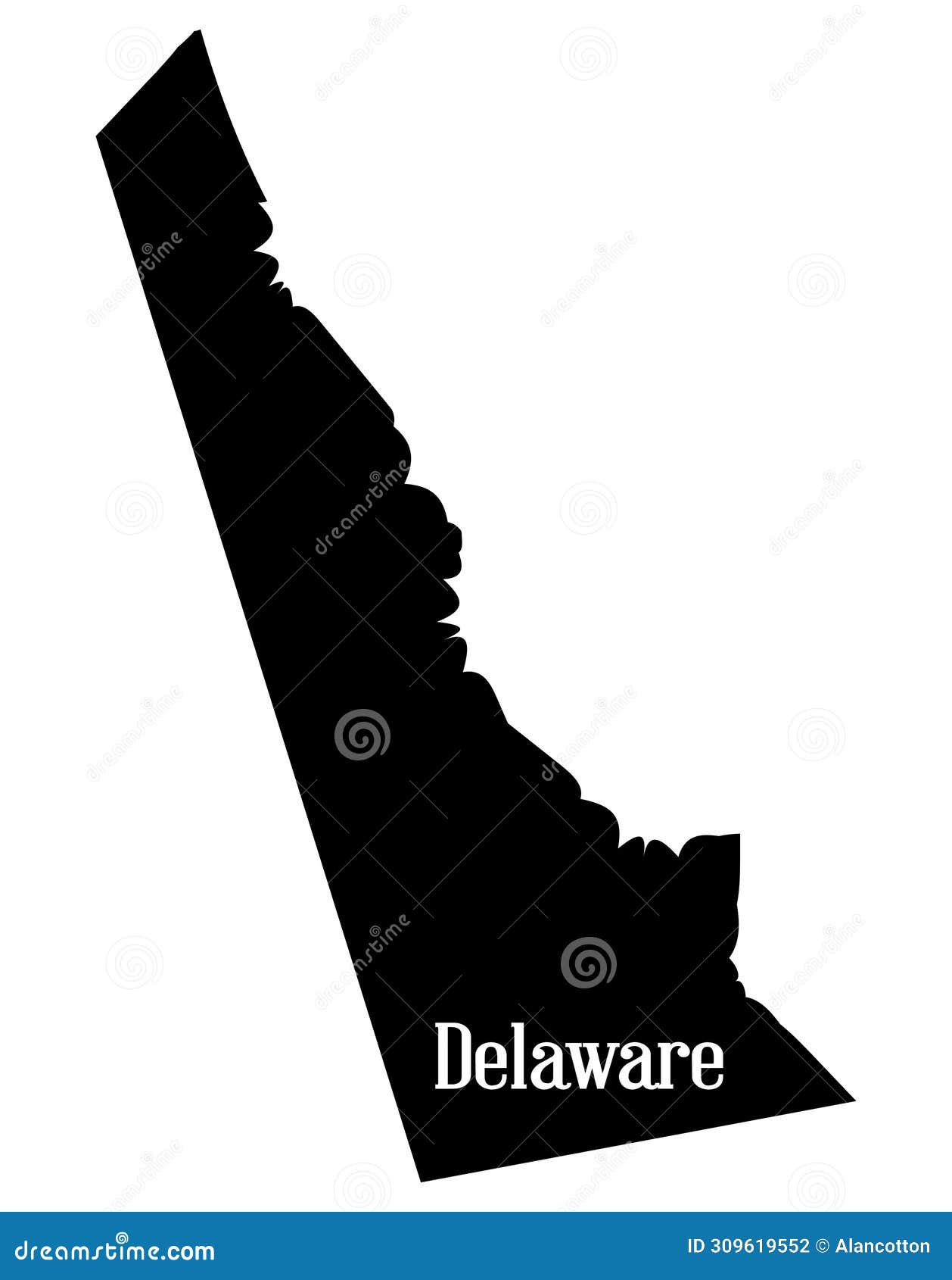 Delaware State Map Silhouette Stock Vector - Illustration of delaware ...