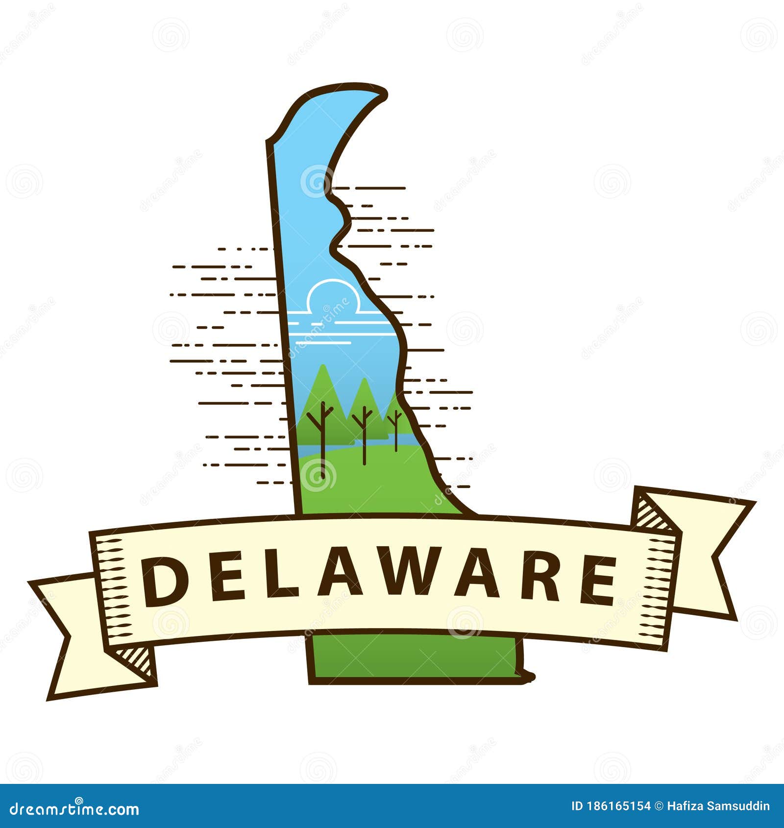 Delaware State Map. Vector Illustration Decorative Design Stock Vector ...